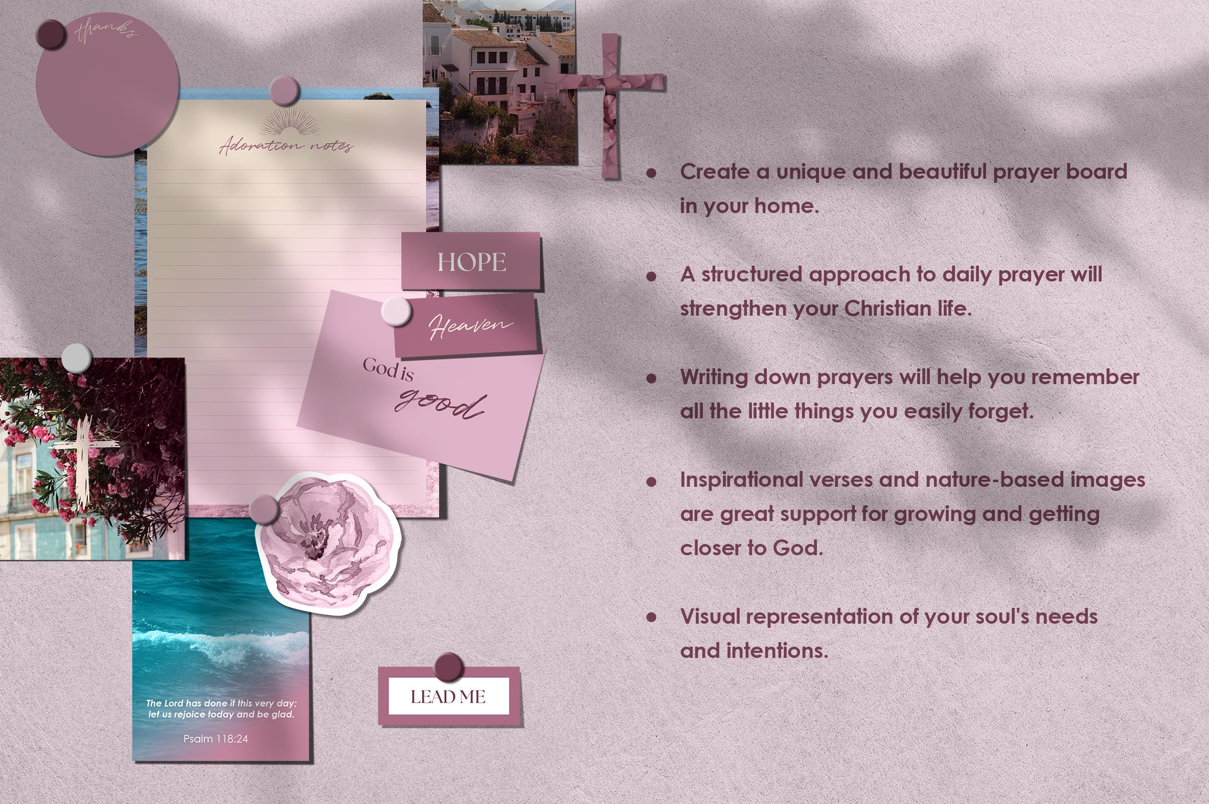 Prayer Board Kit Pink Vanilla, Aesthetic Modern Christian Collage ...