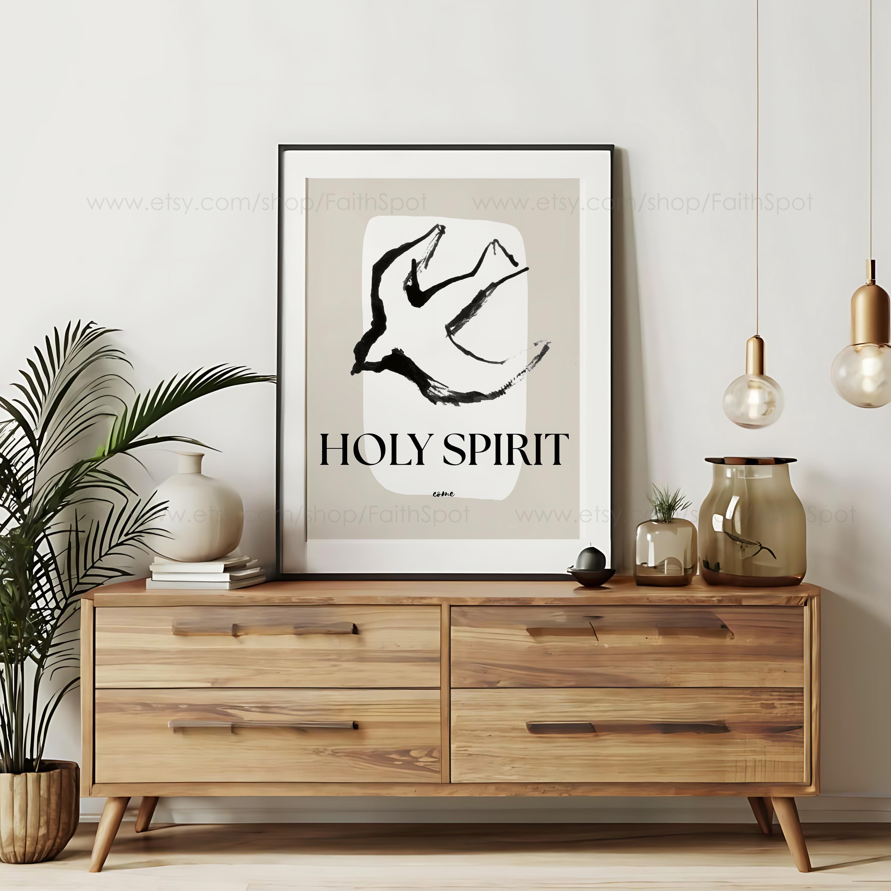 Christian Wall Art Holy Spirit Poster Pentecost Art, Aesthetic Dove of ...