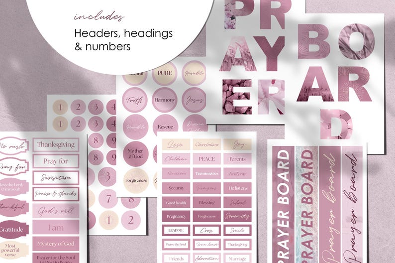 Prayer Board Kit Pink Vanilla, Aesthetic Modern Christian Collage ...