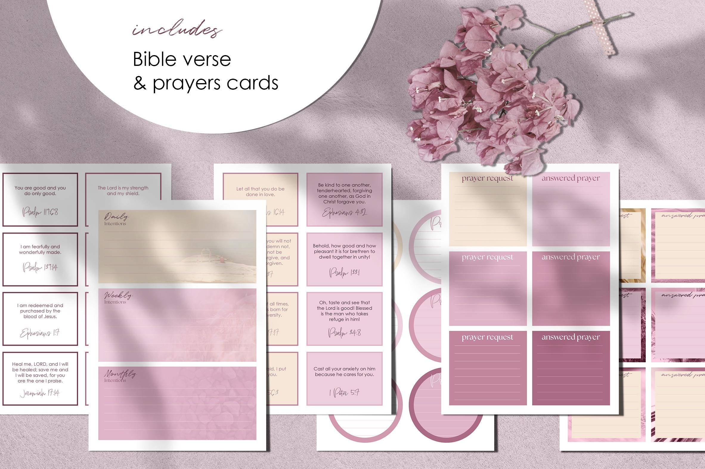 Prayer Board Kit in Pink Vanilla, Aesthetic Modern Christian Collage ...