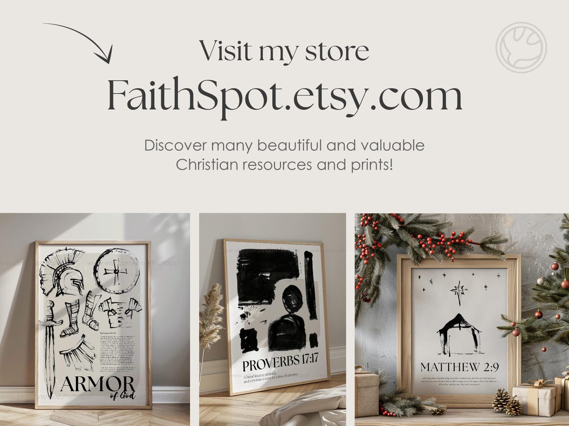 Full Armor of God Horizontal Scripture Wall Art Shield of Faith Bible ...
