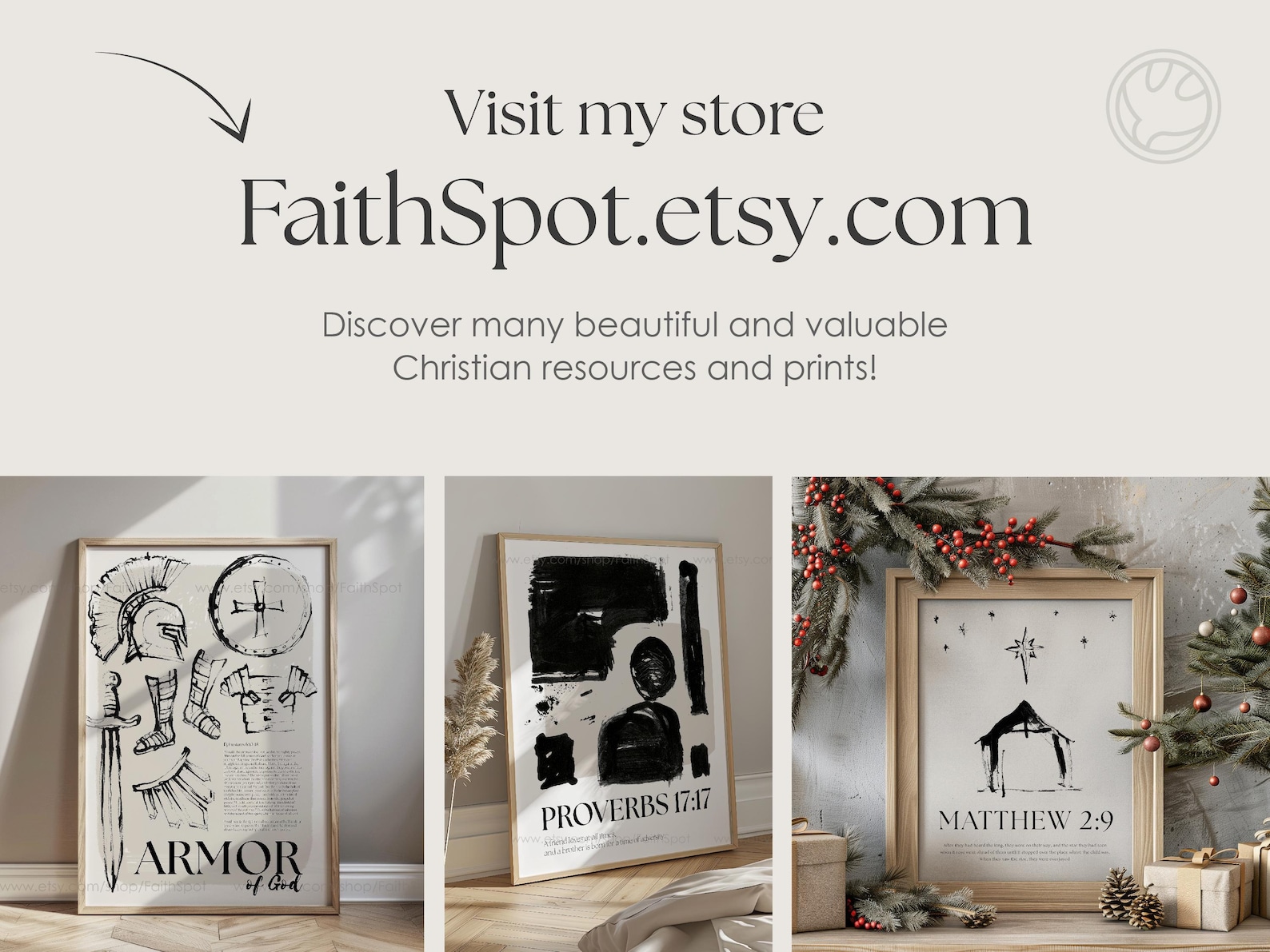 Full Armor of God Horizontal Scripture Wall Art Shield of Faith Bible ...