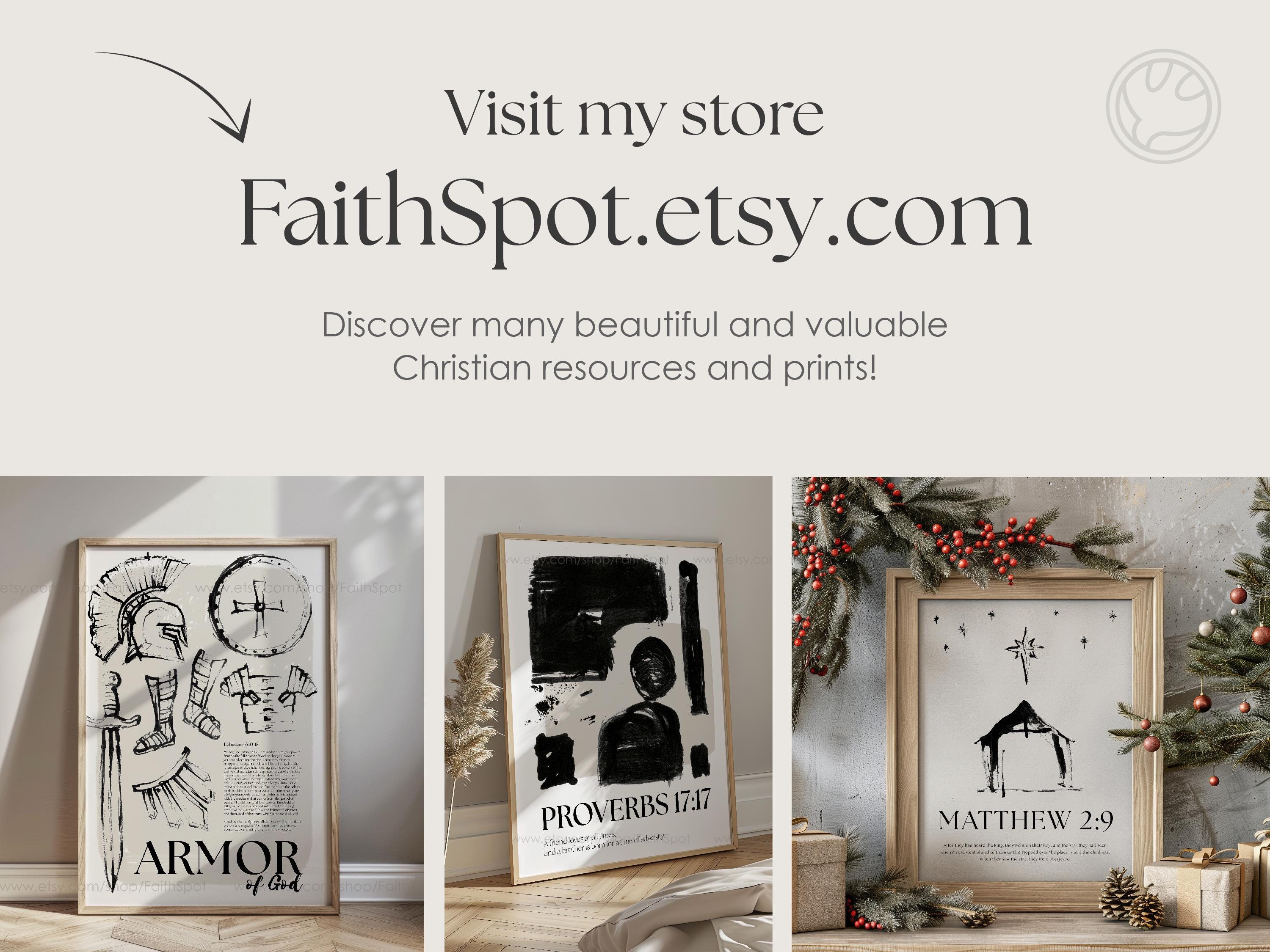 Full Armor of God Horizontal Scripture Wall Art Shield of Faith Bible ...