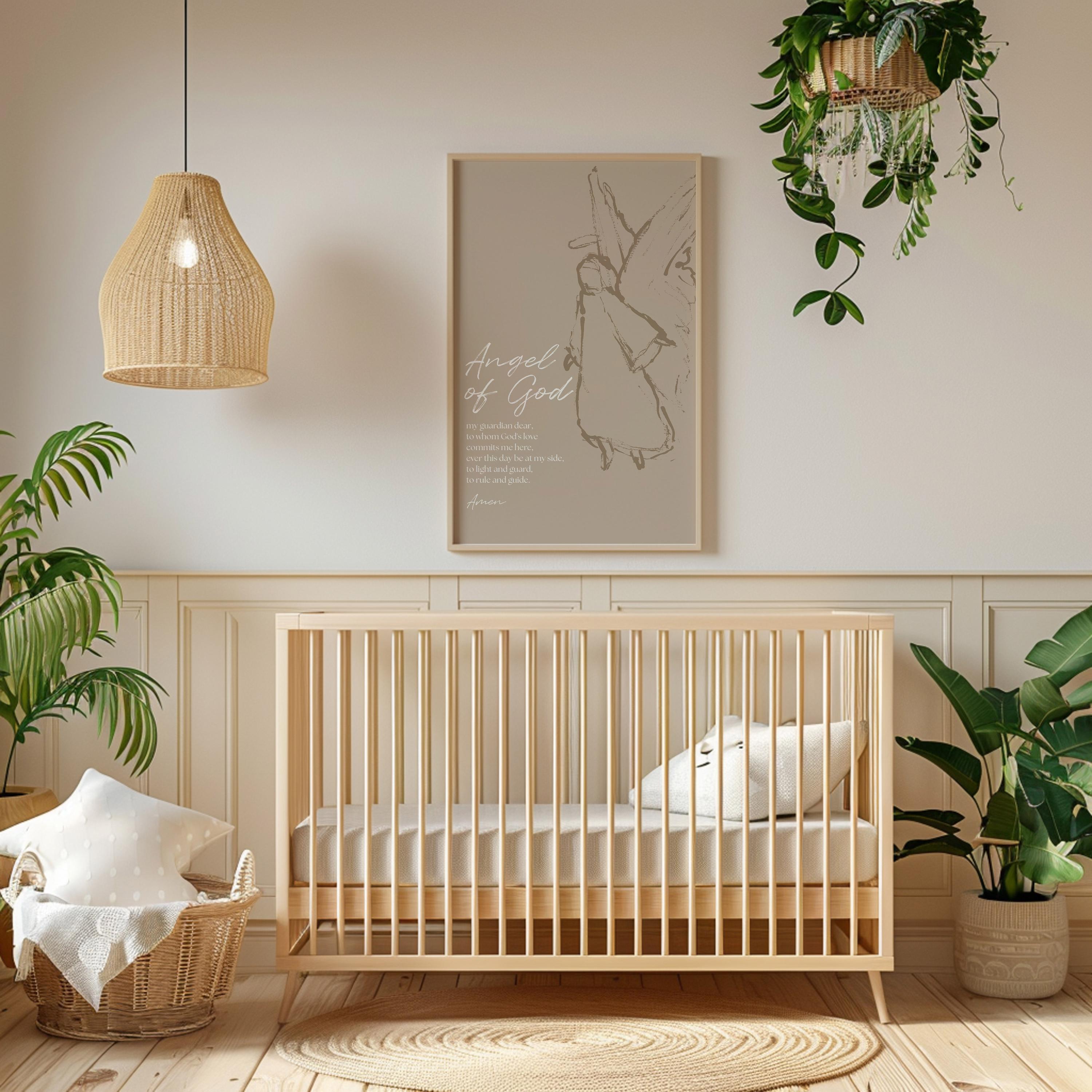 Angel of God Nursery Wall Decor - Baptism Gift & Prayer Inspiration for ...