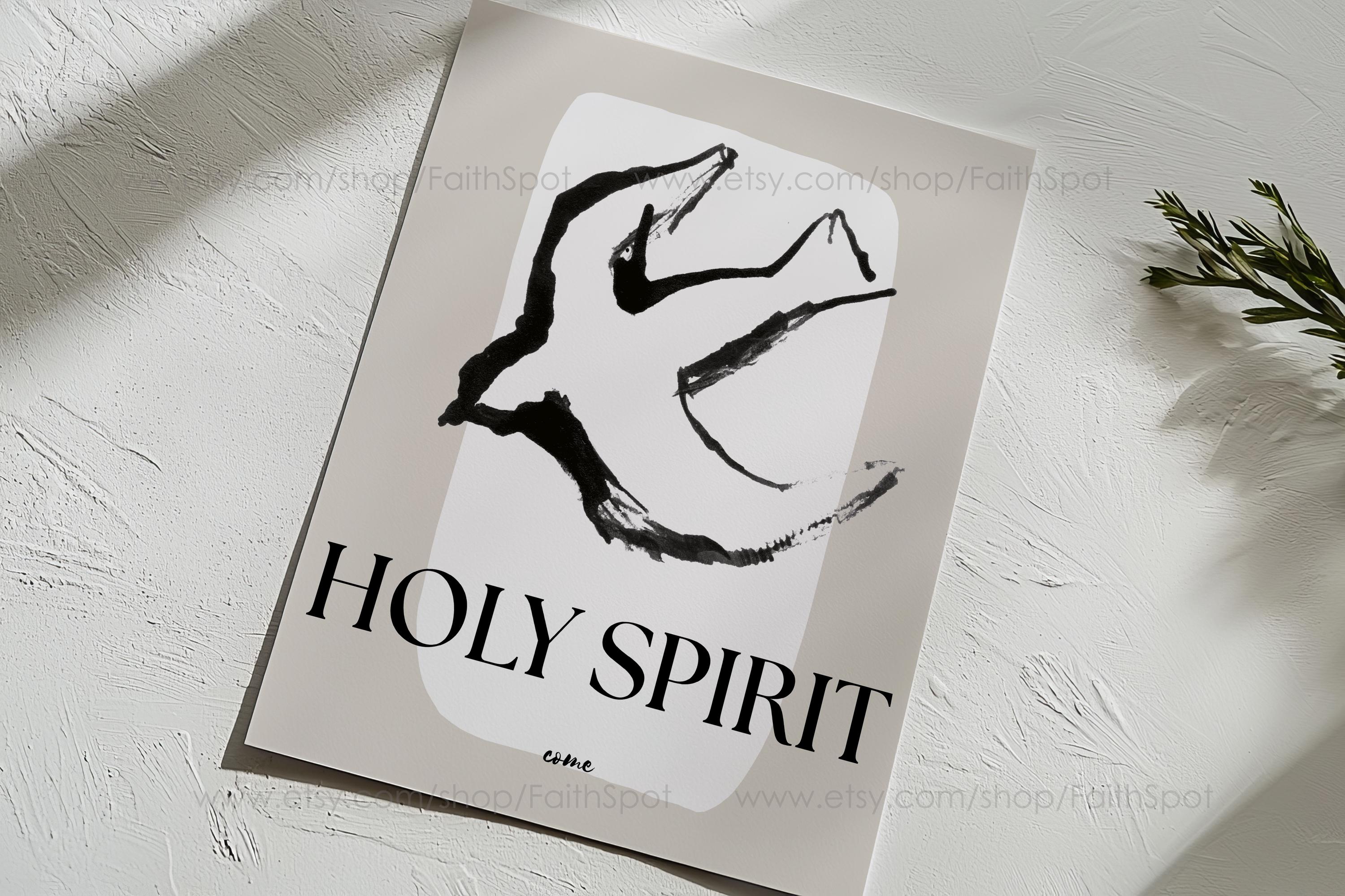 Christian Wall Art Holy Spirit Poster Pentecost Art, Aesthetic Dove of ...