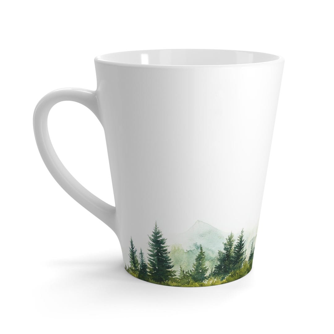 Simple Tree Latte Mug, Coffee Cup, Simple Nature Ceramic Mug, Gift for ...