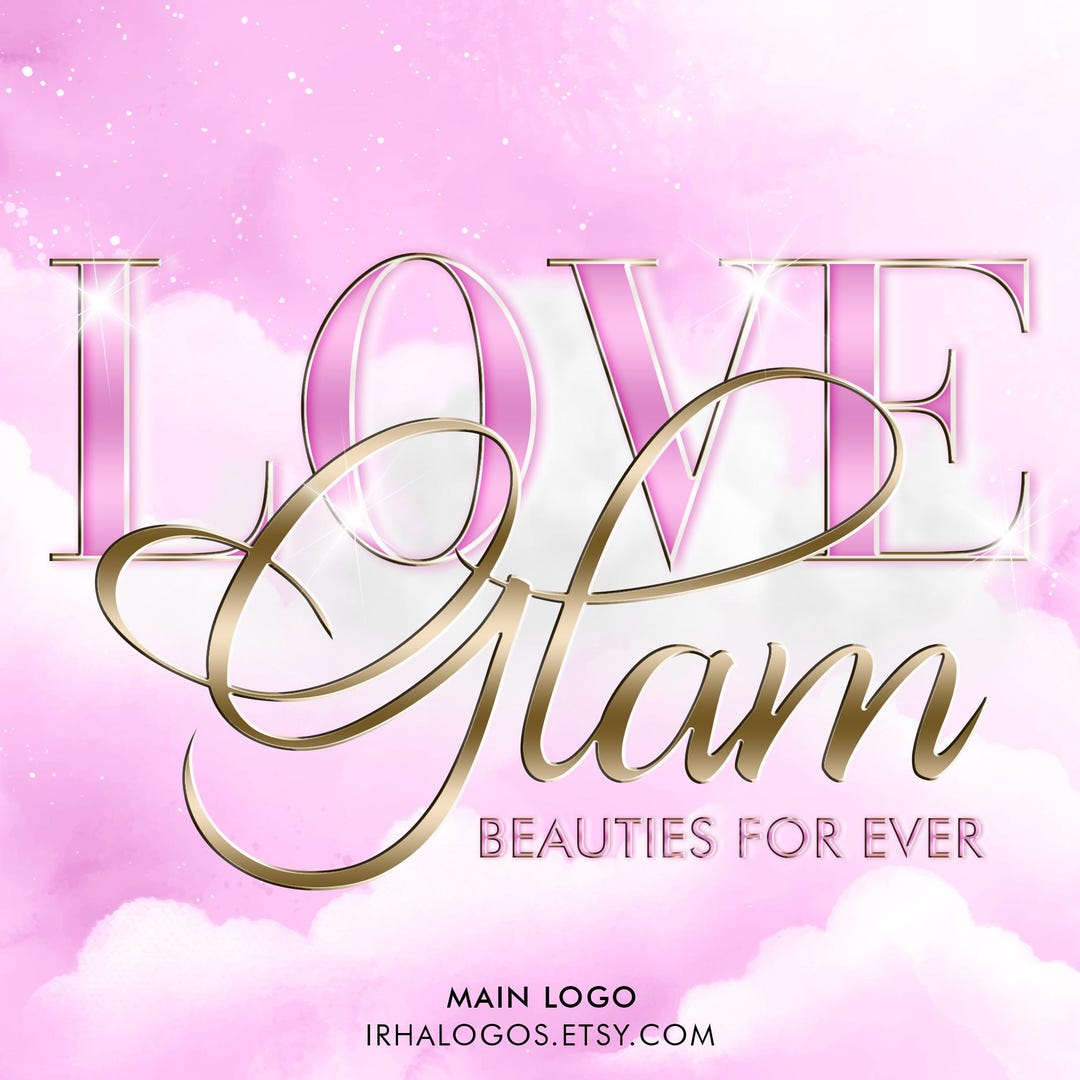 Beauty Logo, Pink Beauty Logo, Makeup Logo, Lash & Hair Logo, Gold ...