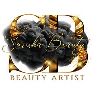 Gold Black Watercolor Logo, Smoke Logo, Beauty Logo, Makeup Artist Logo ...