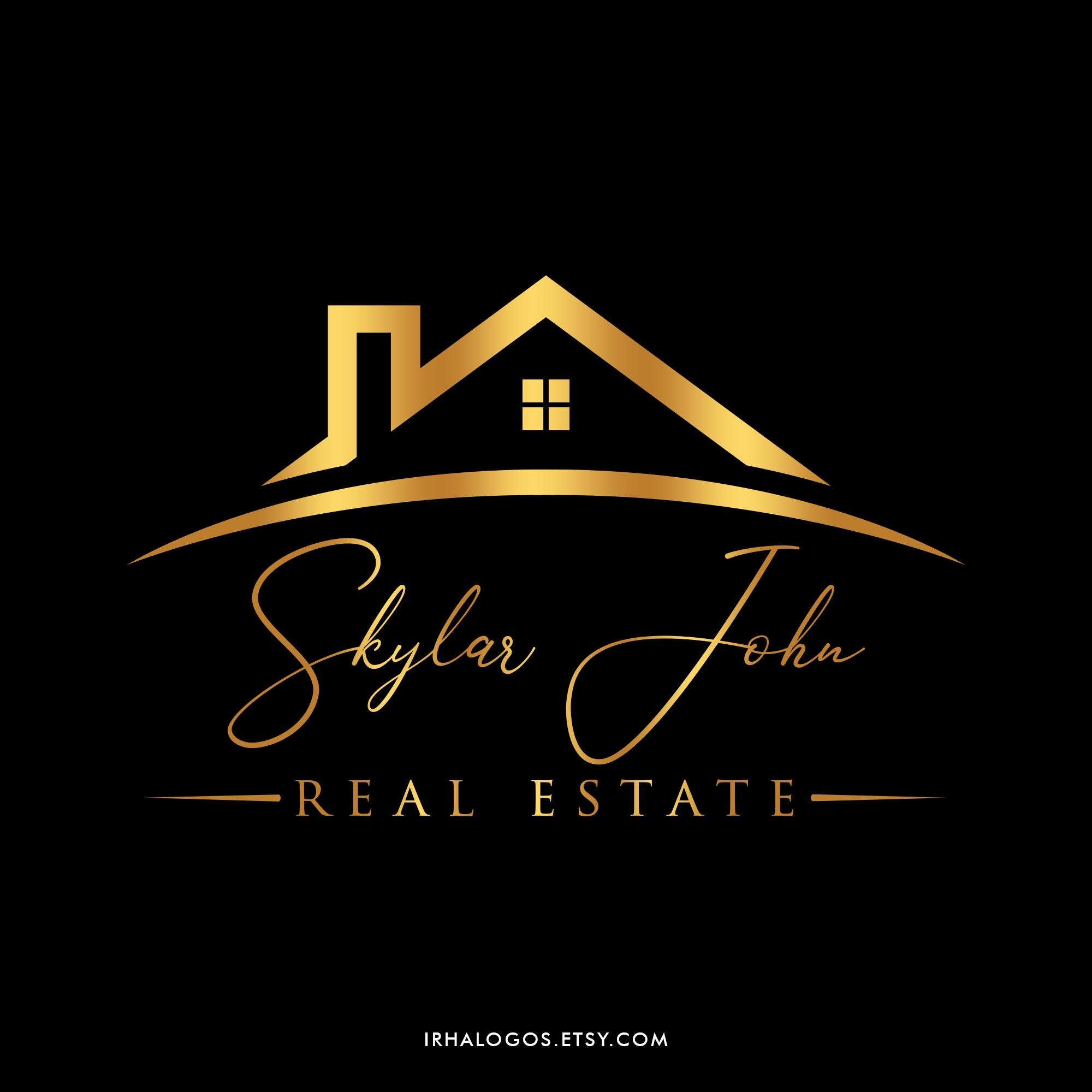 Real Estate Logo Design, Premade Logo Design, Realtor Logo, Gold Real ...