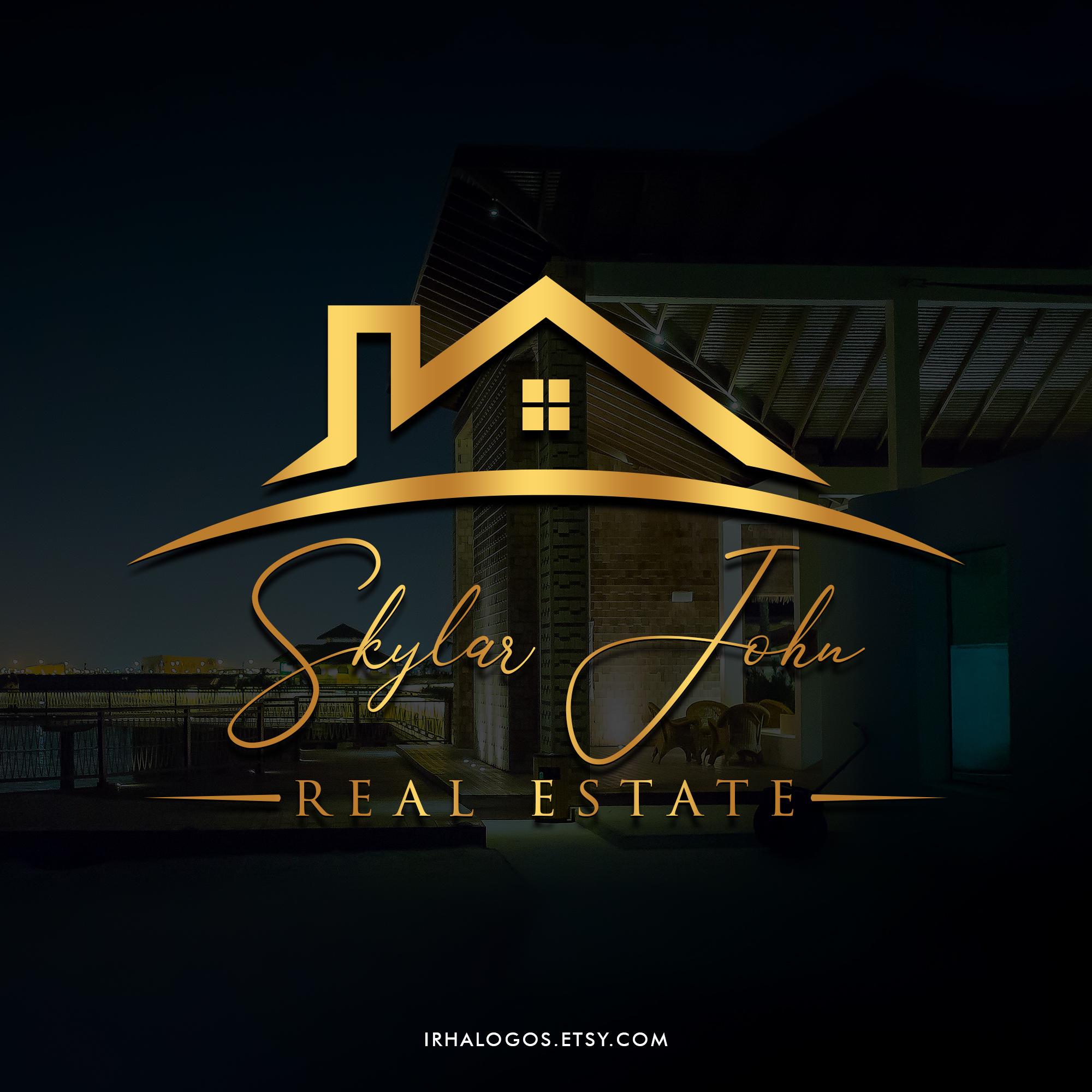 Real Estate Logo Design, Premade Logo Design, Realtor Logo, Gold Real ...