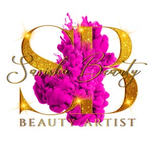 Luxury Fuchsia Pink Gold Glitter Beauty Logo, Makeup Logo, Cosmetic ...