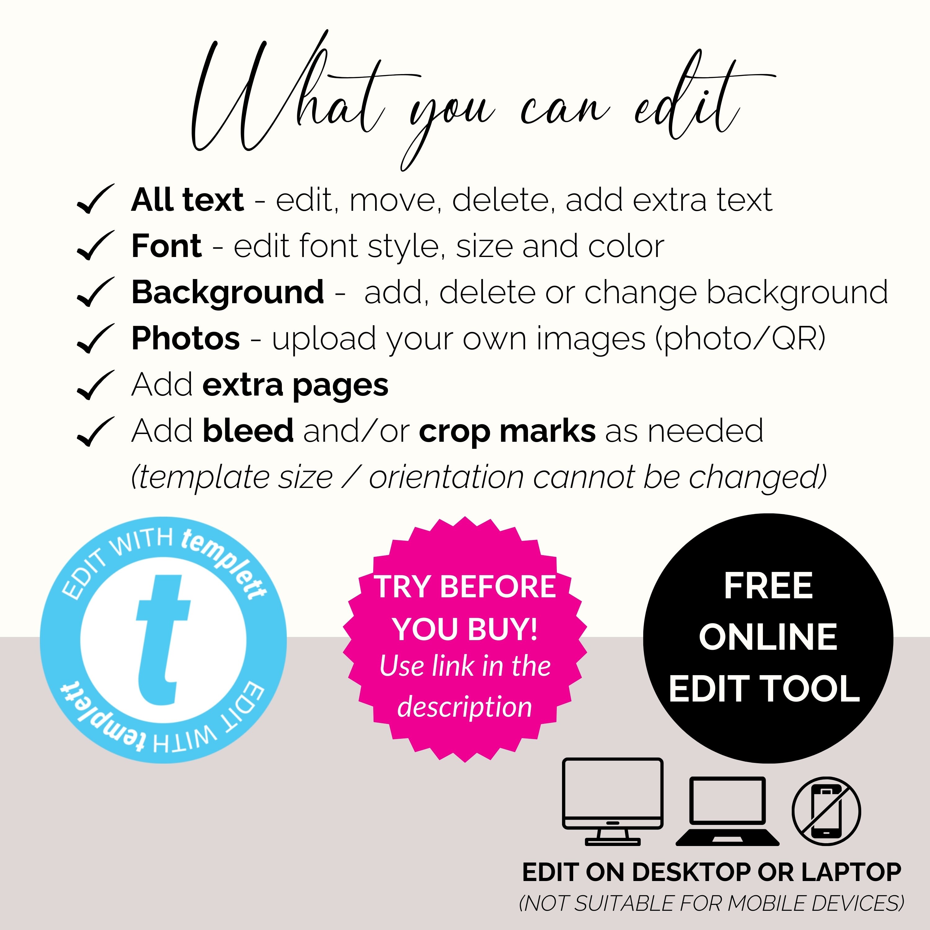 Modern Minimalist Wedding Menu Instant Download Wedding Menu Printable ...