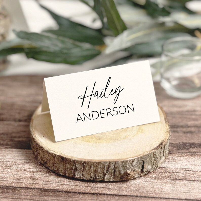 Minimalist Place Cards | Table Name Cards | Editable Instant Download ...