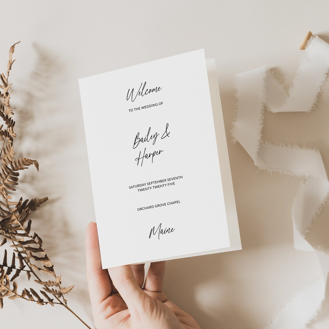 Church Wedding Program Template | Traditional Catholic Wedding Order of ...