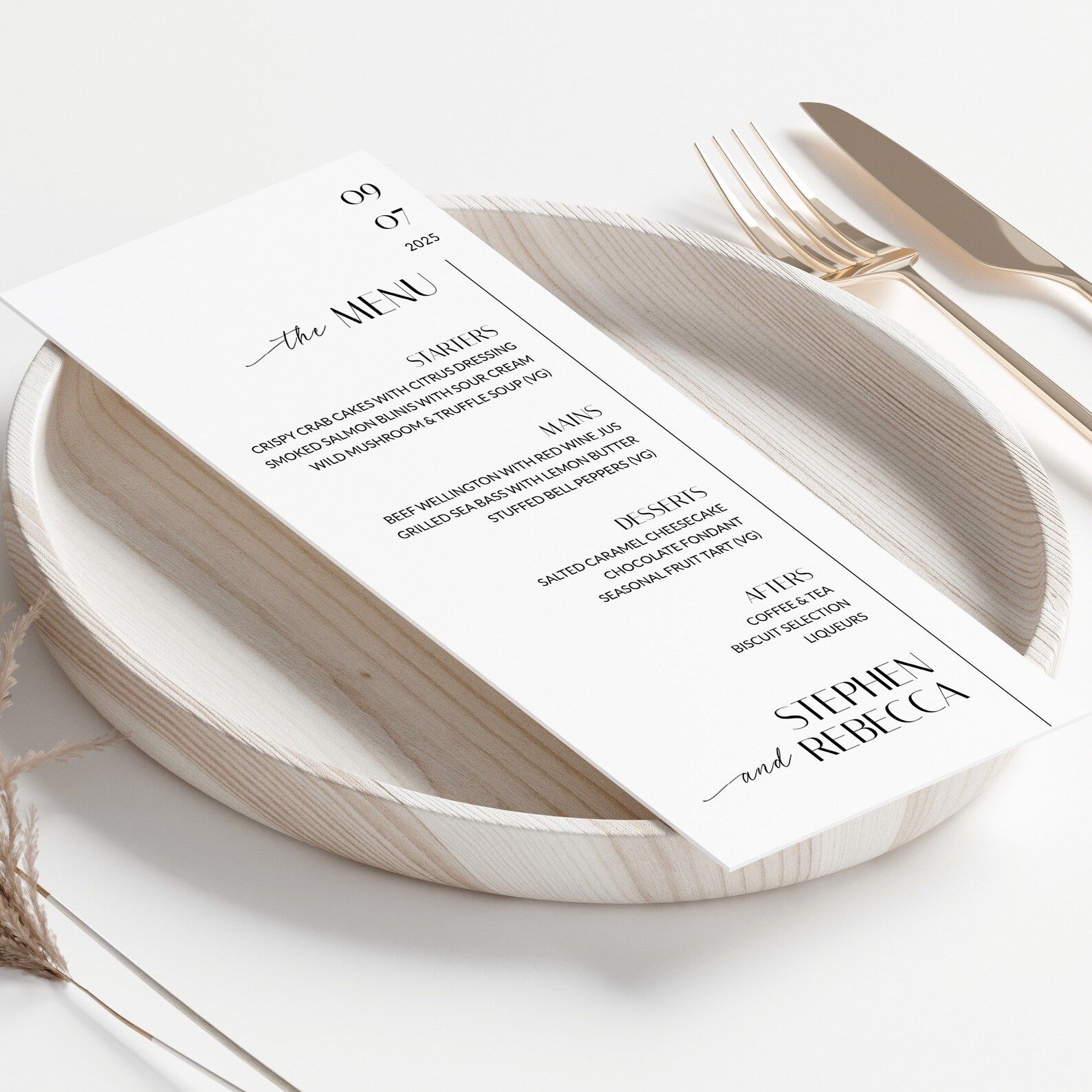 Modern Minimalist Wedding Menu Instant Download Wedding Menu Printable ...