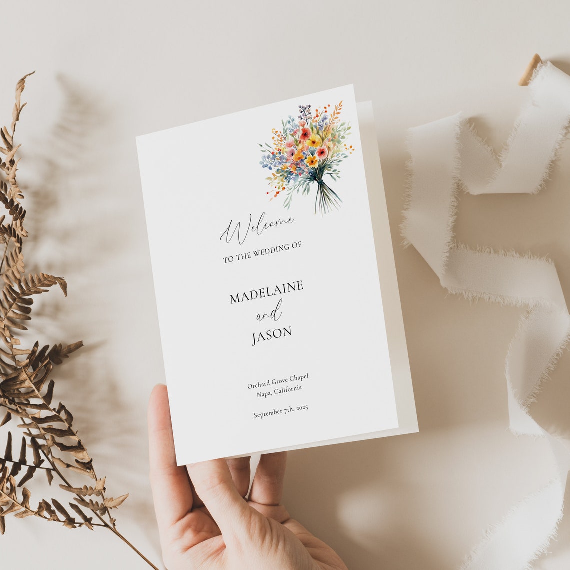 Church Wedding Program Template | Traditional Catholic Wedding Order of ...