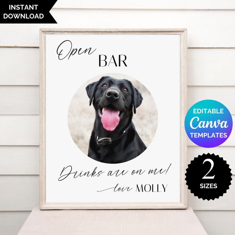 Drinks on Us Dog Sign - Etsy