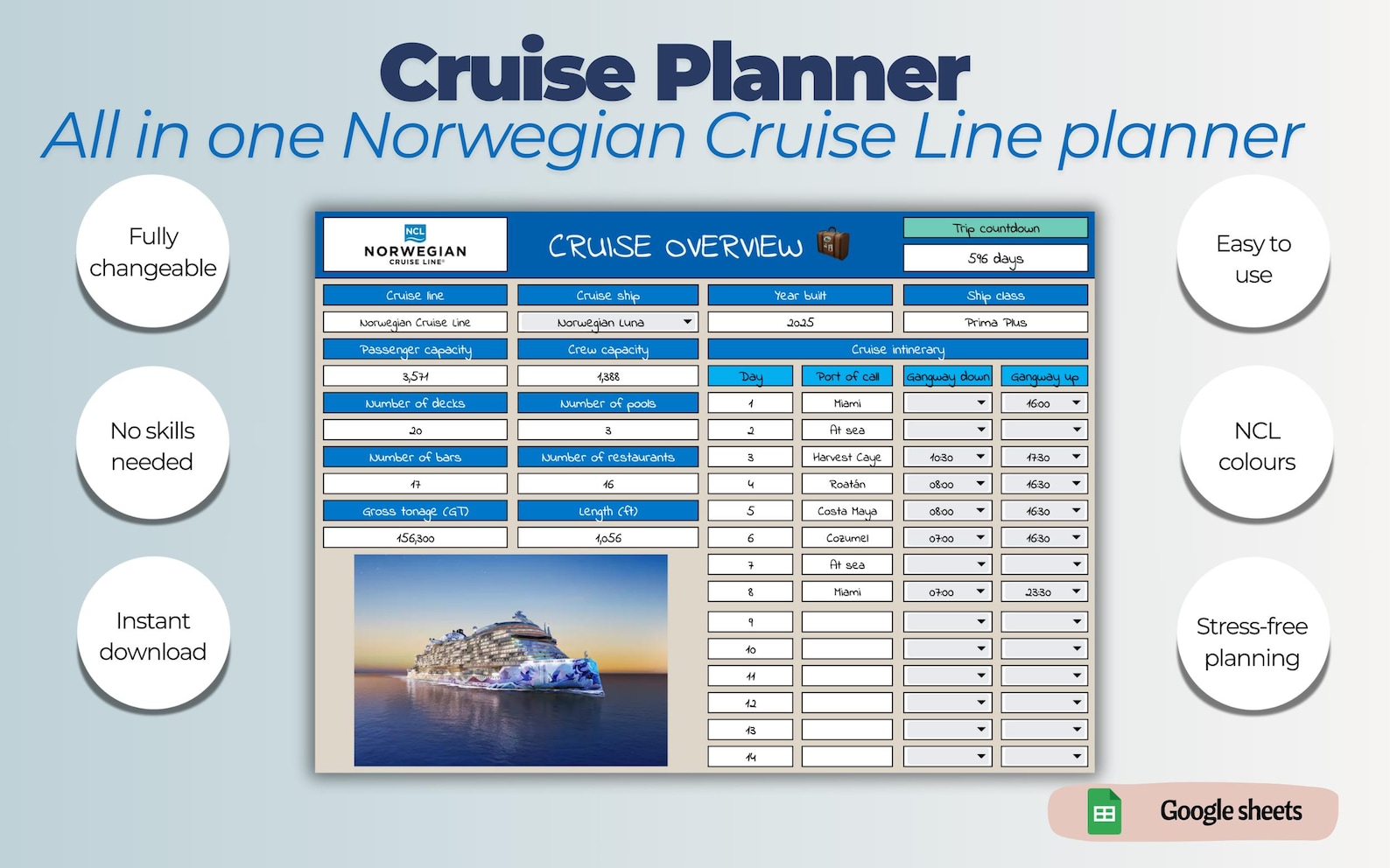 Norwegian Cruise Line Planner | NCL Planner | Cruise Planner | Cruise ...