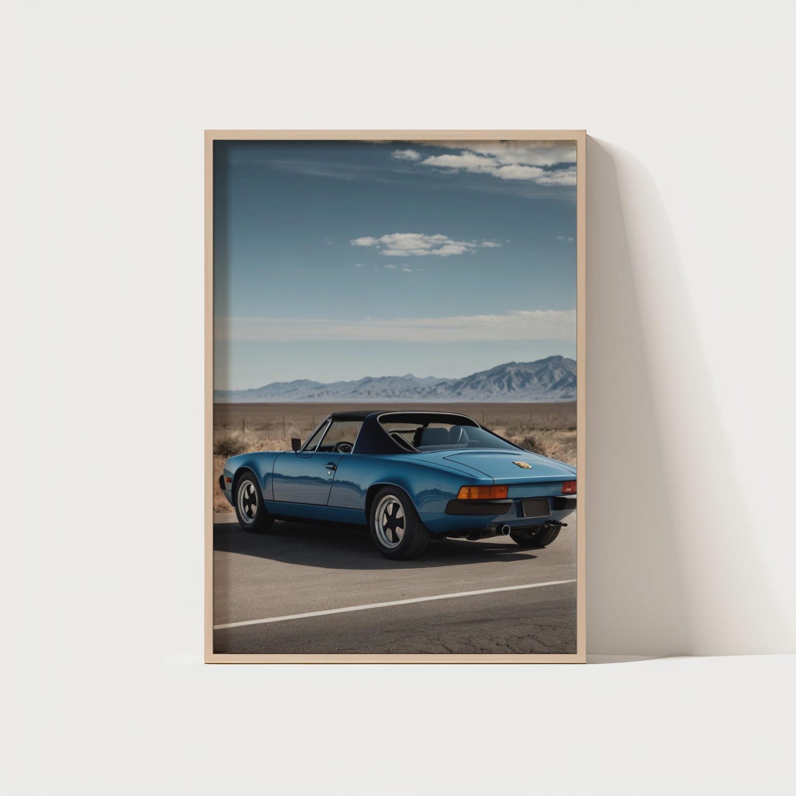 Vintage Porsche 914 Poster | Stunning Blue Porsche Illustration ...