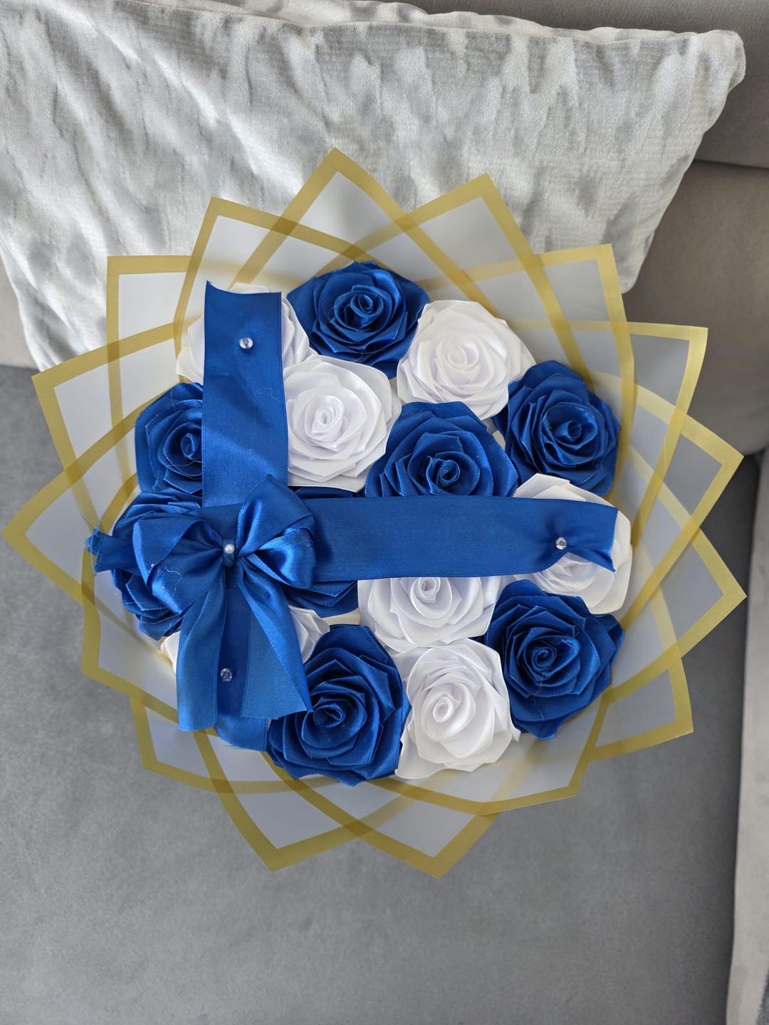 Eternal Rose Bouquet| Blue and White - Etsy