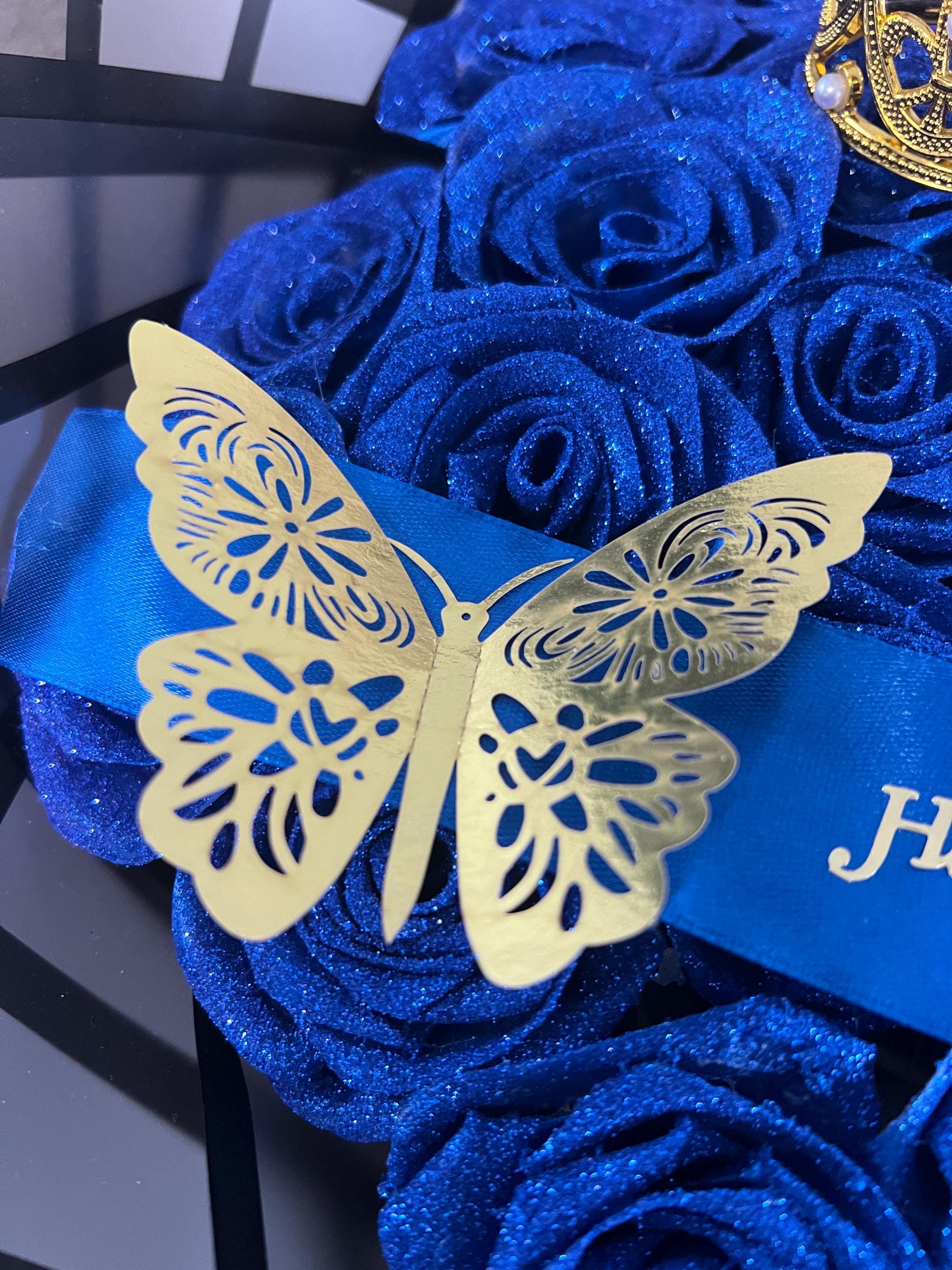 Eternal Rose Bouquet -GLITTER ROSE BLUE Happy Birthday - Etsy