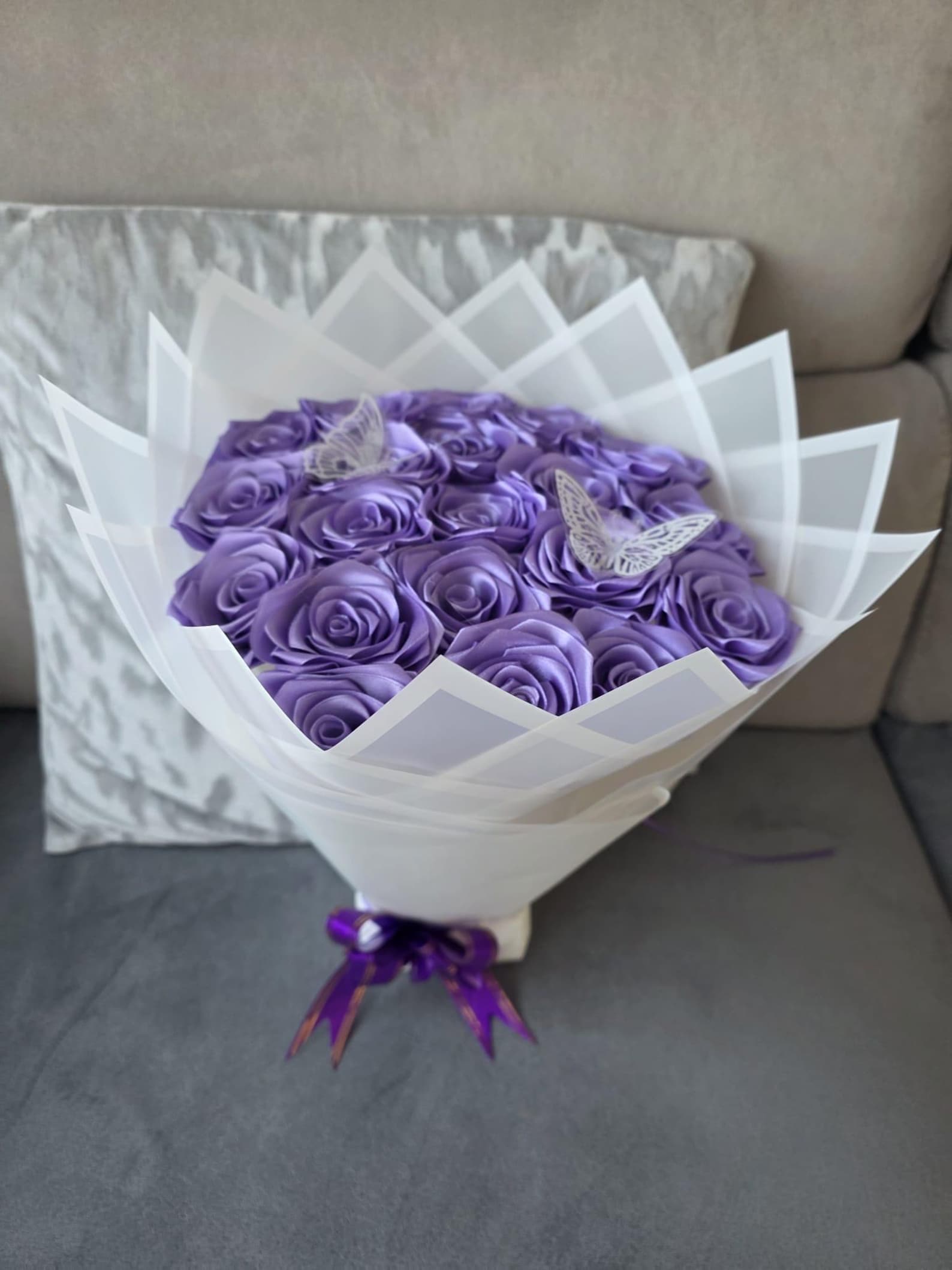 Eternal Rose Bouquet- Lilac Plain Roses - Etsy