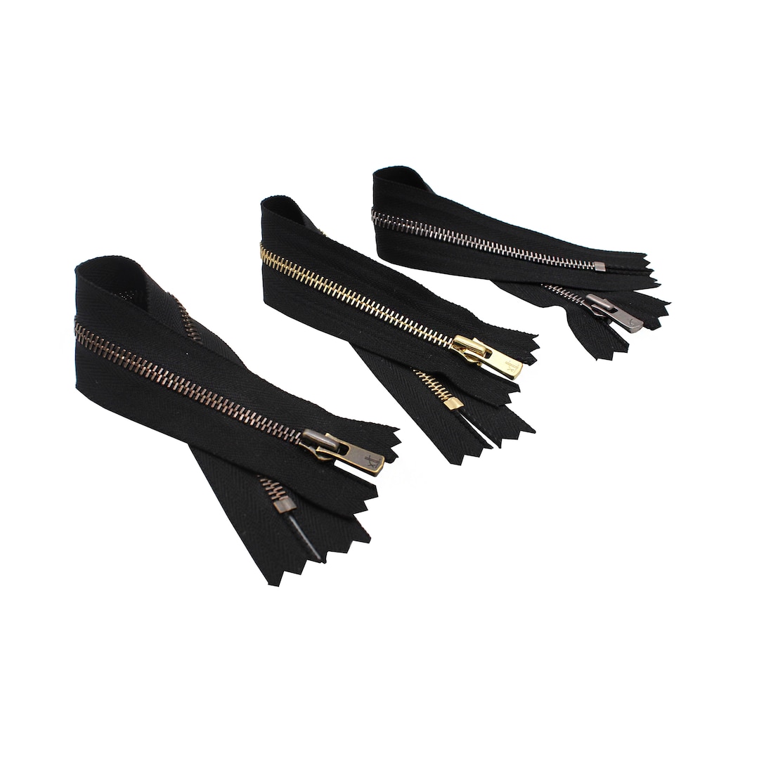 YKK #2 Lightweight Excella High End Closed Bottom Zippers - Black Tape ...