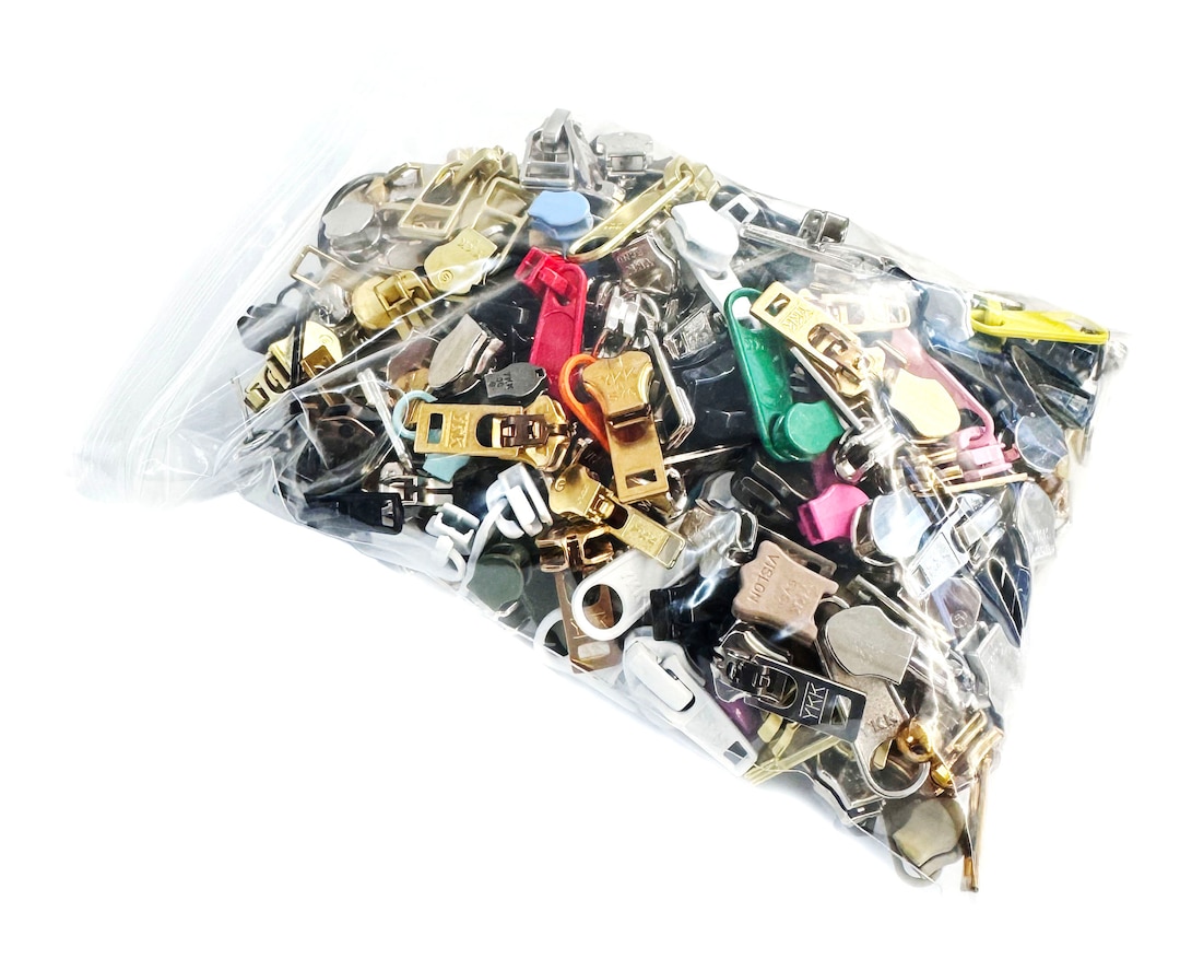 2 Pounds Mixed YKK Zipper Slider Pulls: Repair Kit, Crafter's Special ...