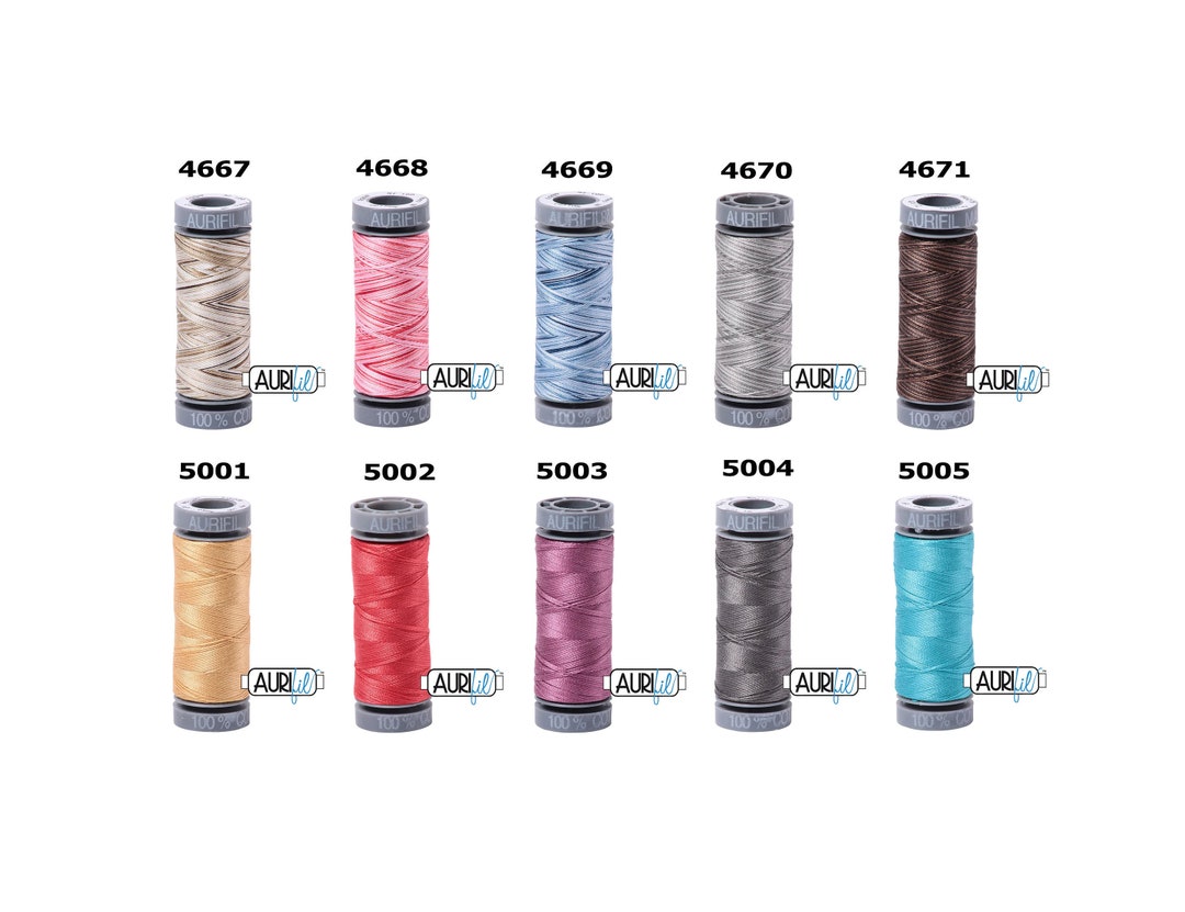 Aurifil 28WT SMALL SPOOLS Thread Solid Mako 100% Cotton Thread 109 ...