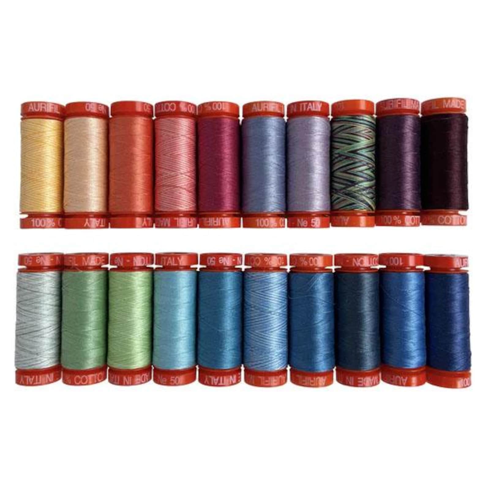 Aurifil Cotton Thread Set – 50wt, 20 Small Spools, Jennifer Sampou ...