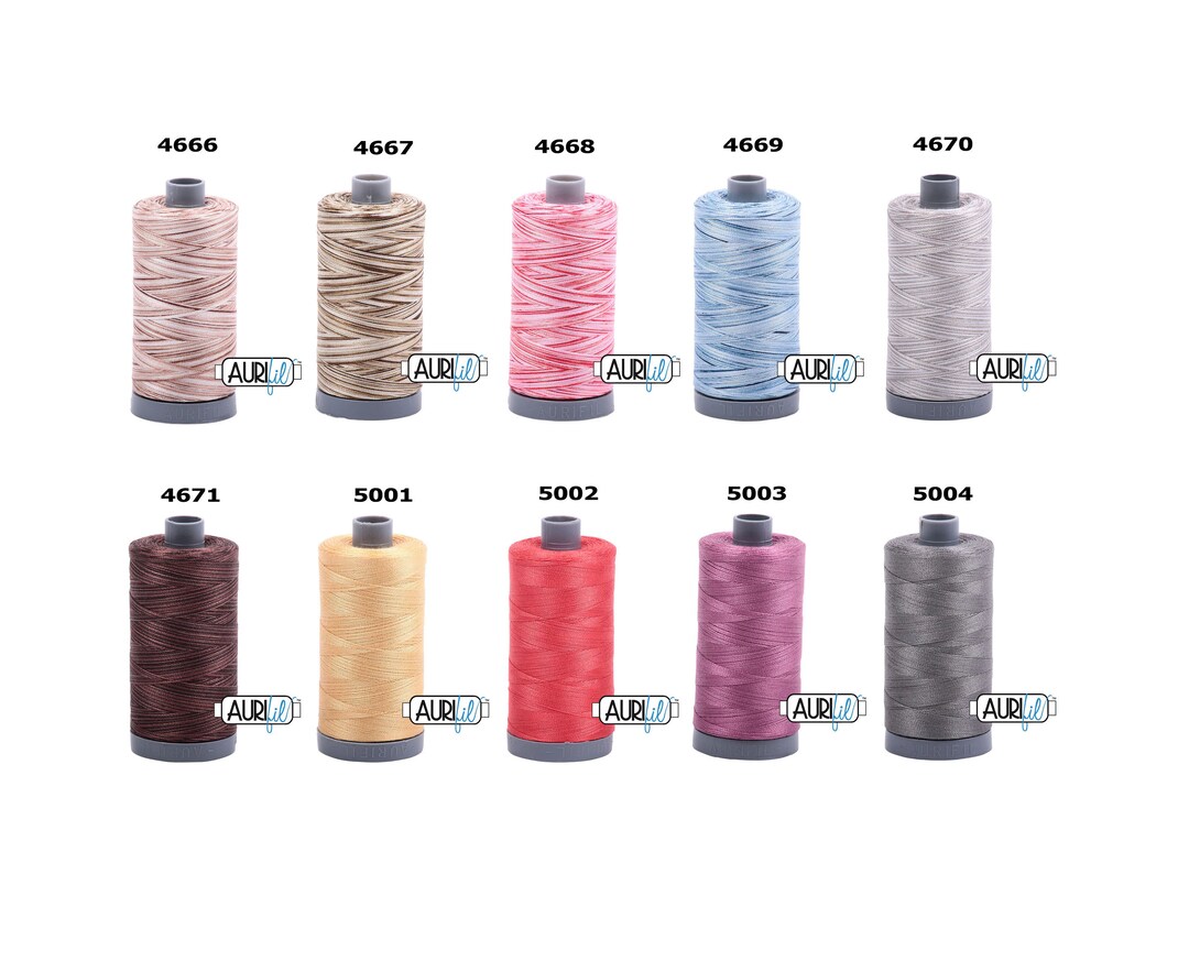 Aurifil 28wt Thread Solid Mako 100% Cotton Thread 820 Yards Each Large ...