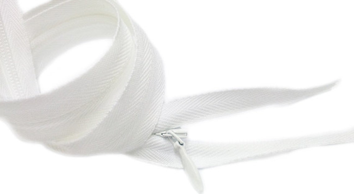 20 Inch Invisible Zipper Closed Bottom Color Whitezipperstop | Etsy