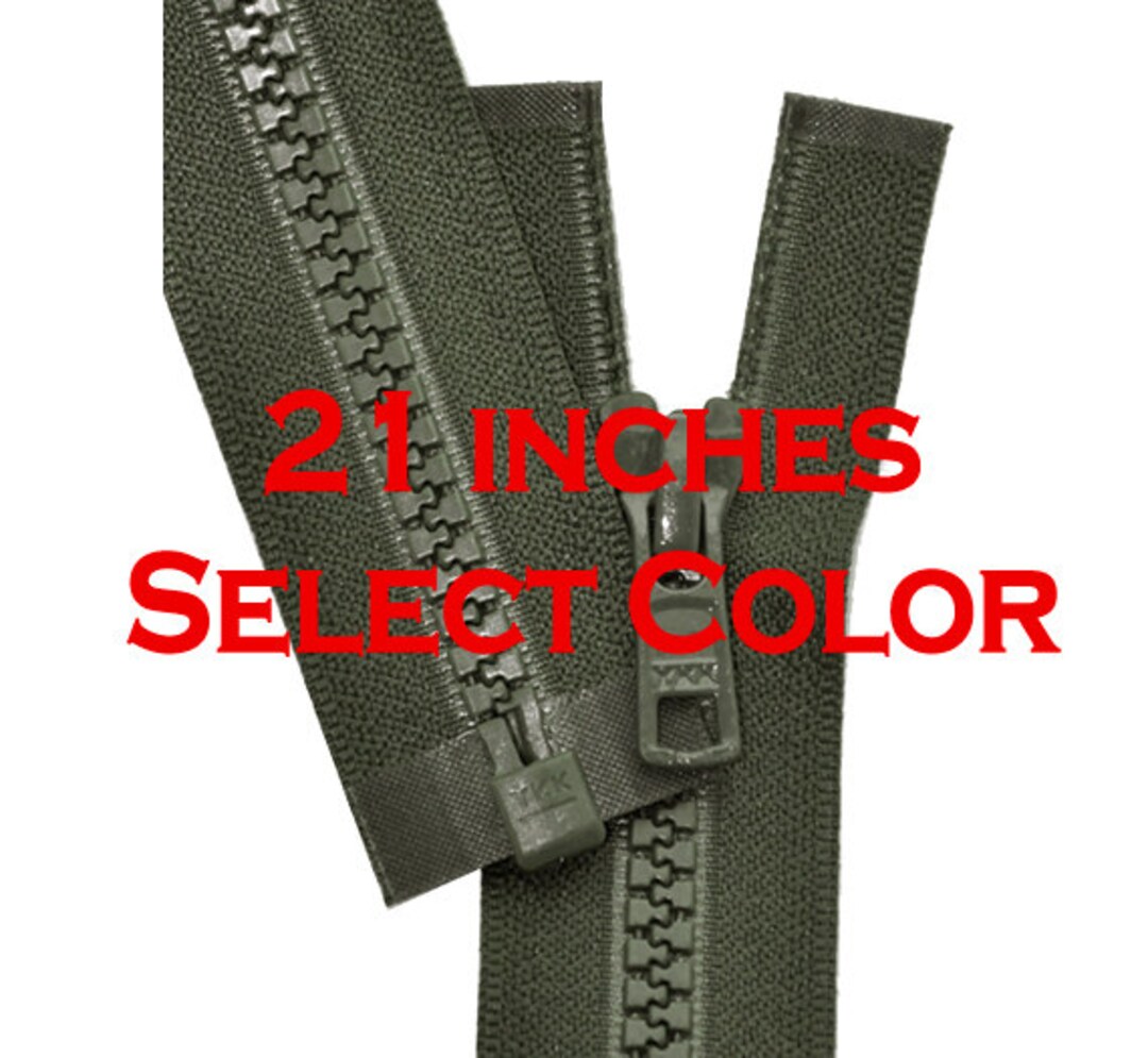 21 Inch Vislon Jacket Zipper YKK 5 Molded Plastic Medium Weight ...