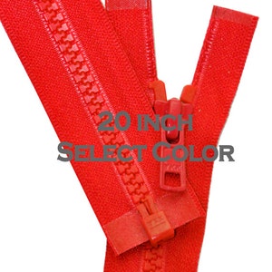 One 20 Inch Vislon Jacket Zipper YKK 5 Molded Plastic Medium Weight ...