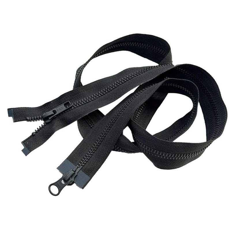 YKK #5 Black Oxide Two-way Medium Weight Metal Jacket Zipper Automatic ...