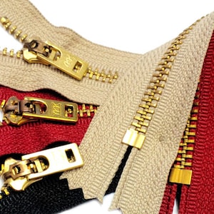 6 Inch YKK #5 Jeans Zipper, Brass, Hot Red - Etsy