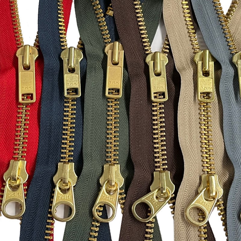 5 Brass Gold Metal Zipper - Etsy