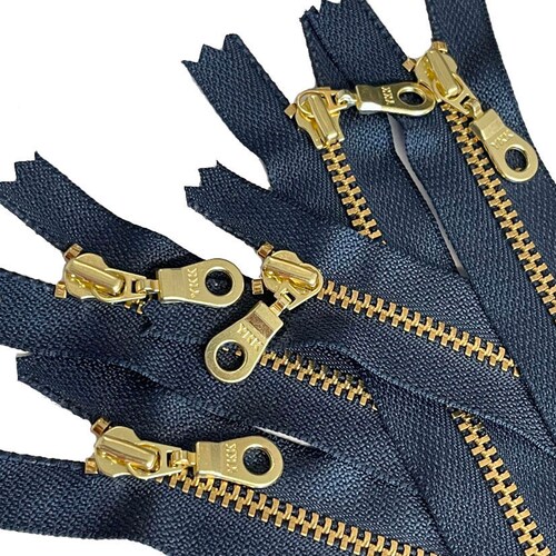 YKK Brass Gold Metal Donut Pull Zippers 5 Pieces Dusty | Etsy