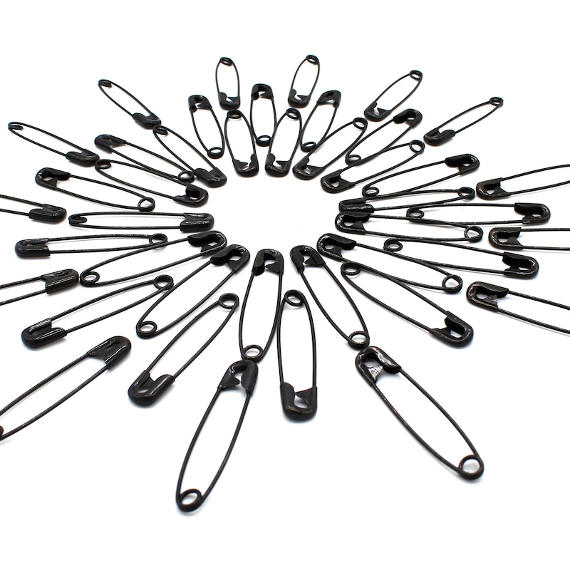 1" Black Safety Pins - Etsy