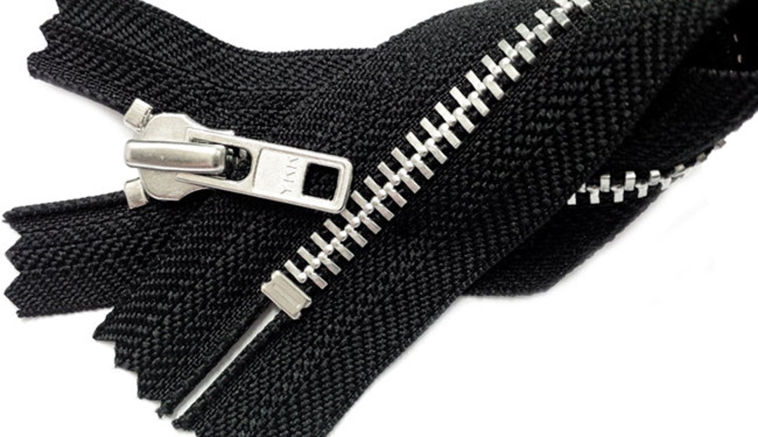 7 Inch Aluminum Pocket Zipper YKK # 7 -extra Heavy Weight Color Black ...