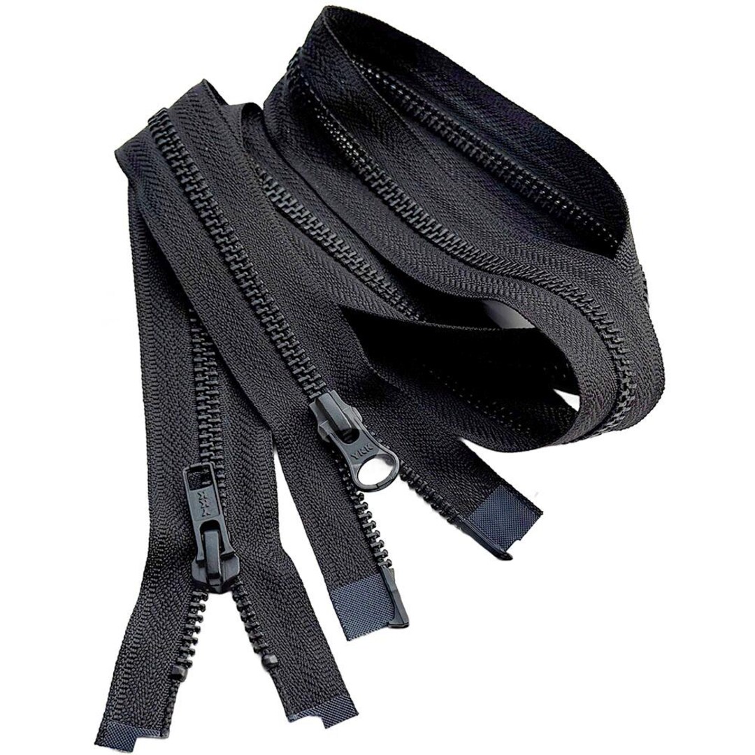 YKK #5 Black Oxide Two-way Medium Weight Metal Jacket Zipper Automatic ...
