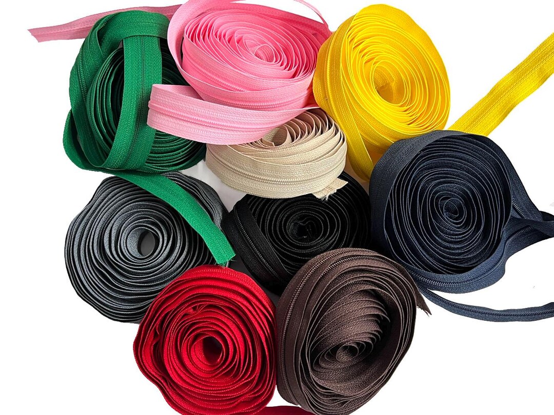 3 Yds Continuous Chain Zipper YKK #3 Nylon Coil Zippers by the Yard ...