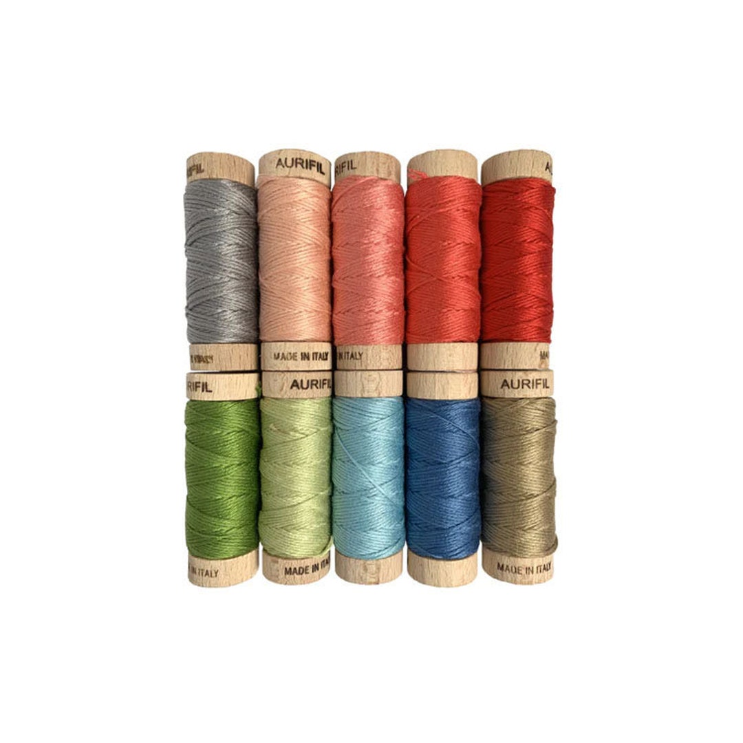 Aurifil 10 Small Spools COTTON FLOSS - Summer Thread Set Colors ...