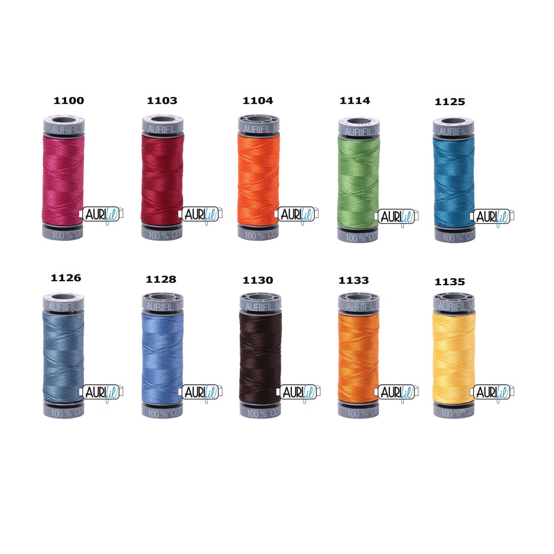 Aurifil 28WT SMALL SPOOLS Thread Solid - Mako 100% Cotton Thread - 109 ...