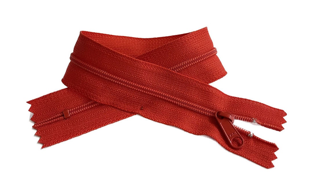 YKK #3 Atom Red Nylon Coil Zipper – Long Pull, Made in USA - Etsy