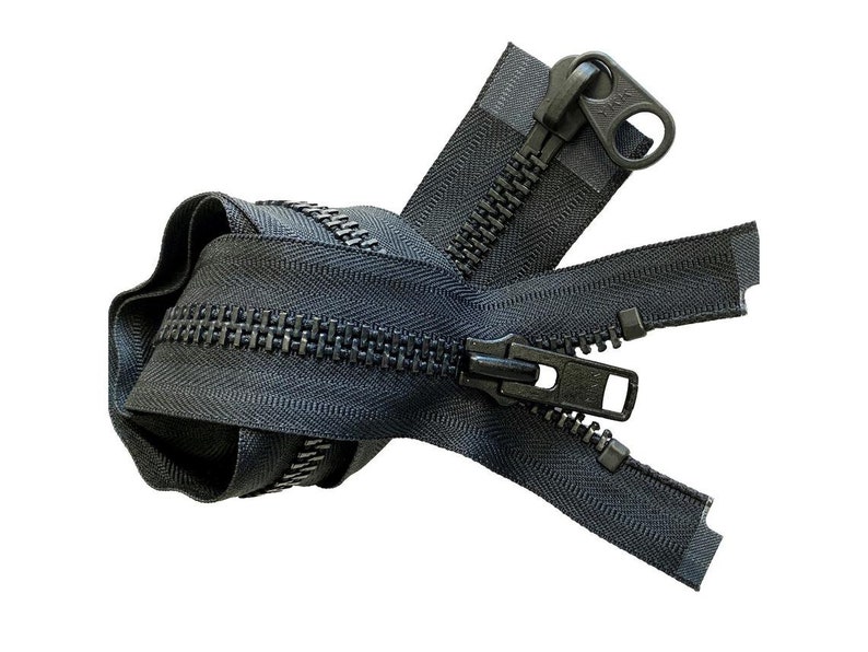YKK #10 Heavy Duty Two-way Jacket Zipper – Black Oxide Metal, USA Made ...
