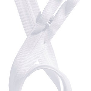 9 Inch Invisible Beulon White YKK Lightweight Closed End Zipper by Each ...
