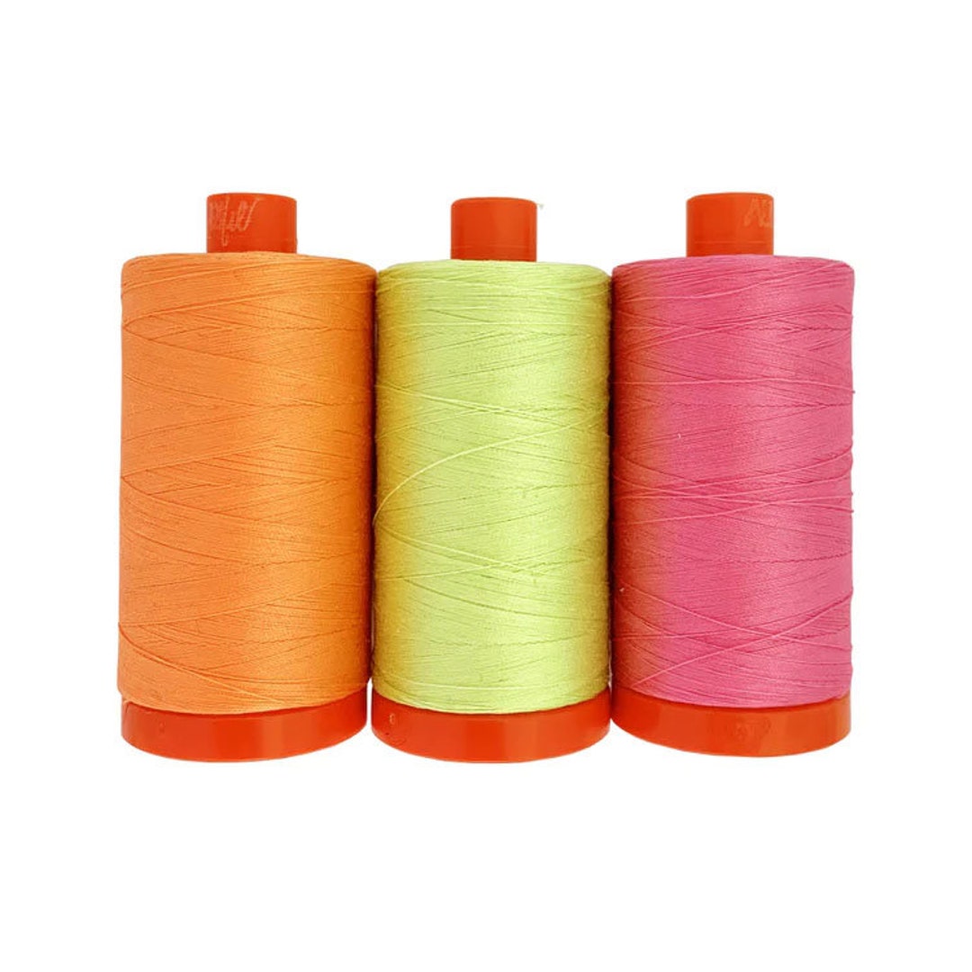 Aurifil 3 LARGE SPOOLS COTTON 50WT Tula Pink's Neons Thread Set Colors ...