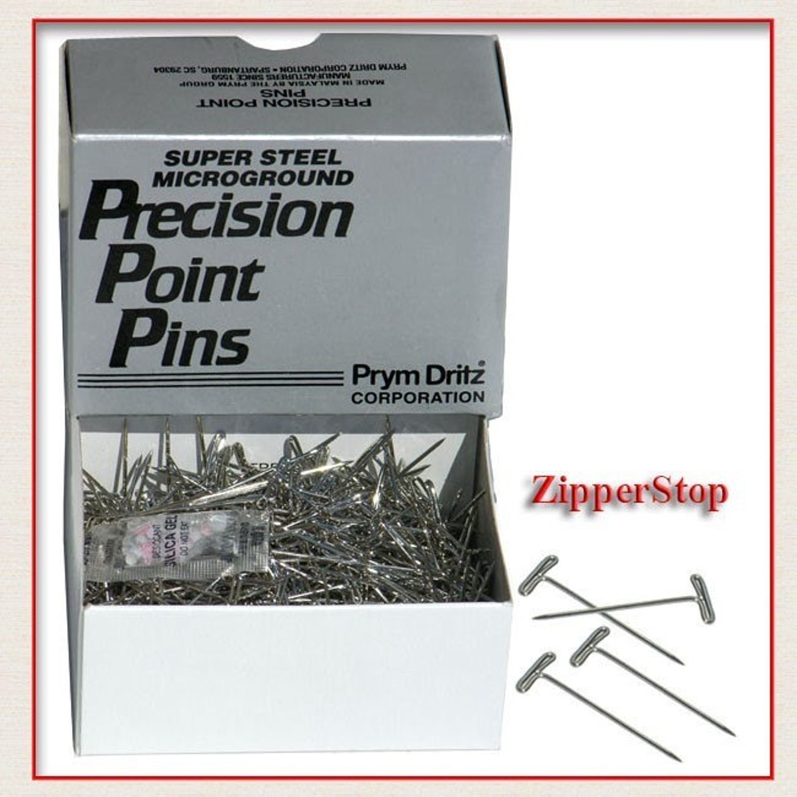Number 24 STEEL T-PIN - Prym Dritz 1 1/2 Inch ,1/2 Lb Box - Super Steel ...