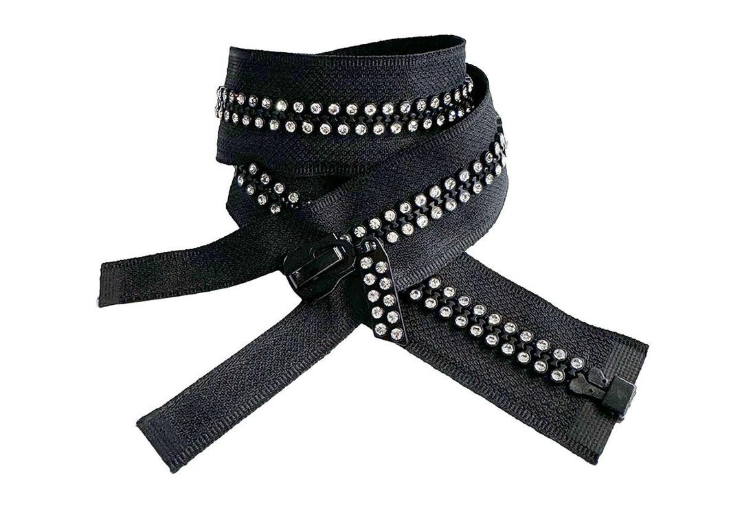 22 Inch Rhinestone Zipper – Dual-strand Czech Rhinestones, Separating ...